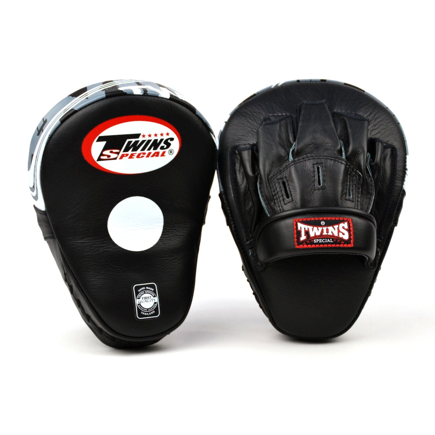 Twins Special PML10 Deluxe Curved Leather Focus Mitts - Black – Fighter ...
